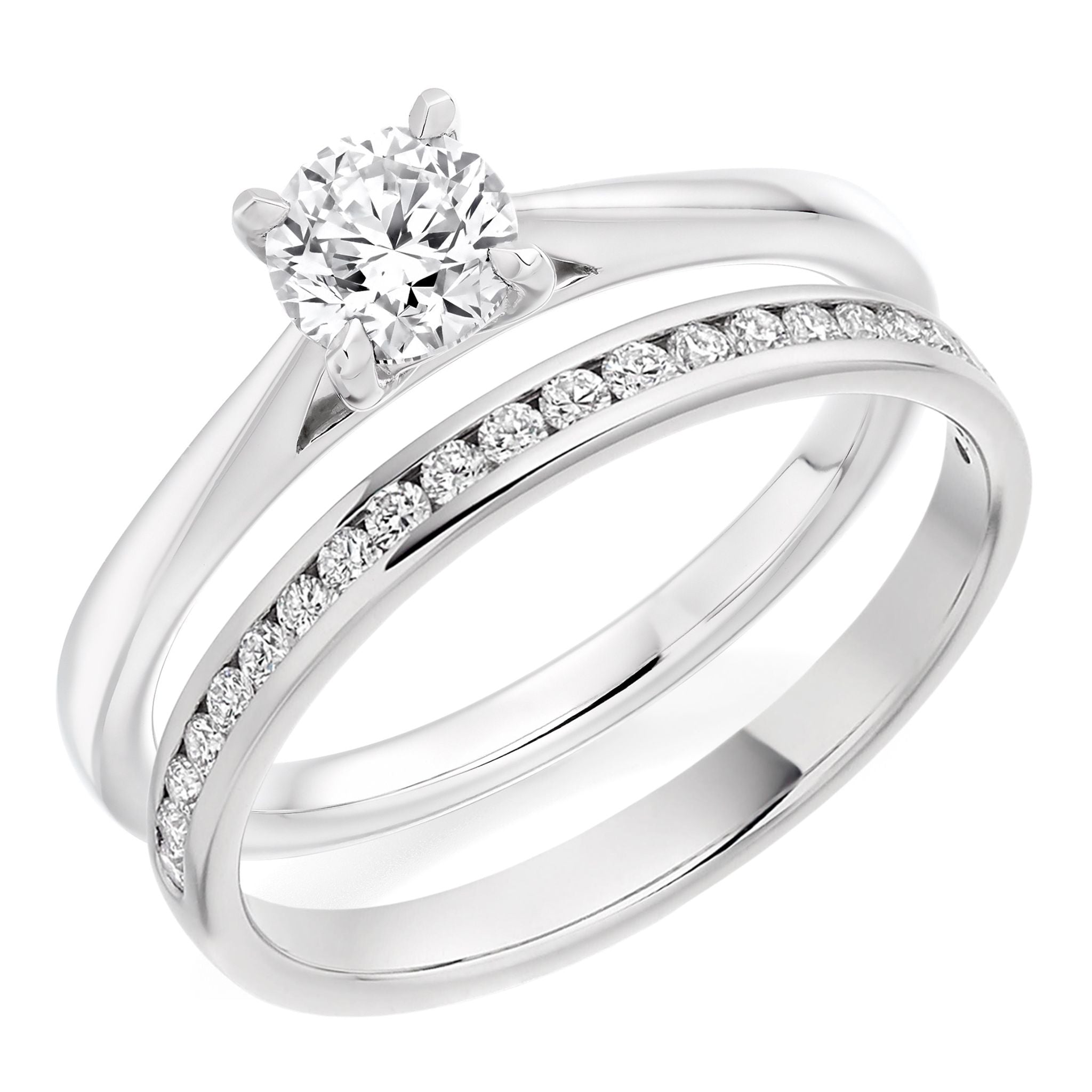 Unity Platinum and Diamond Engagement and Wedding Ring Set